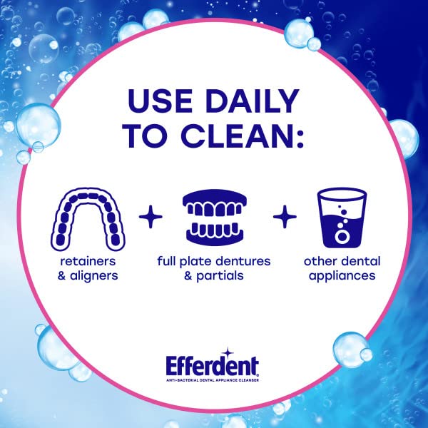 Efferdent Denture Cleanser Tablets, Complete Clean, Cleanser for Retainer and Dental Appliances, 44 Count, (Pack of 6)
