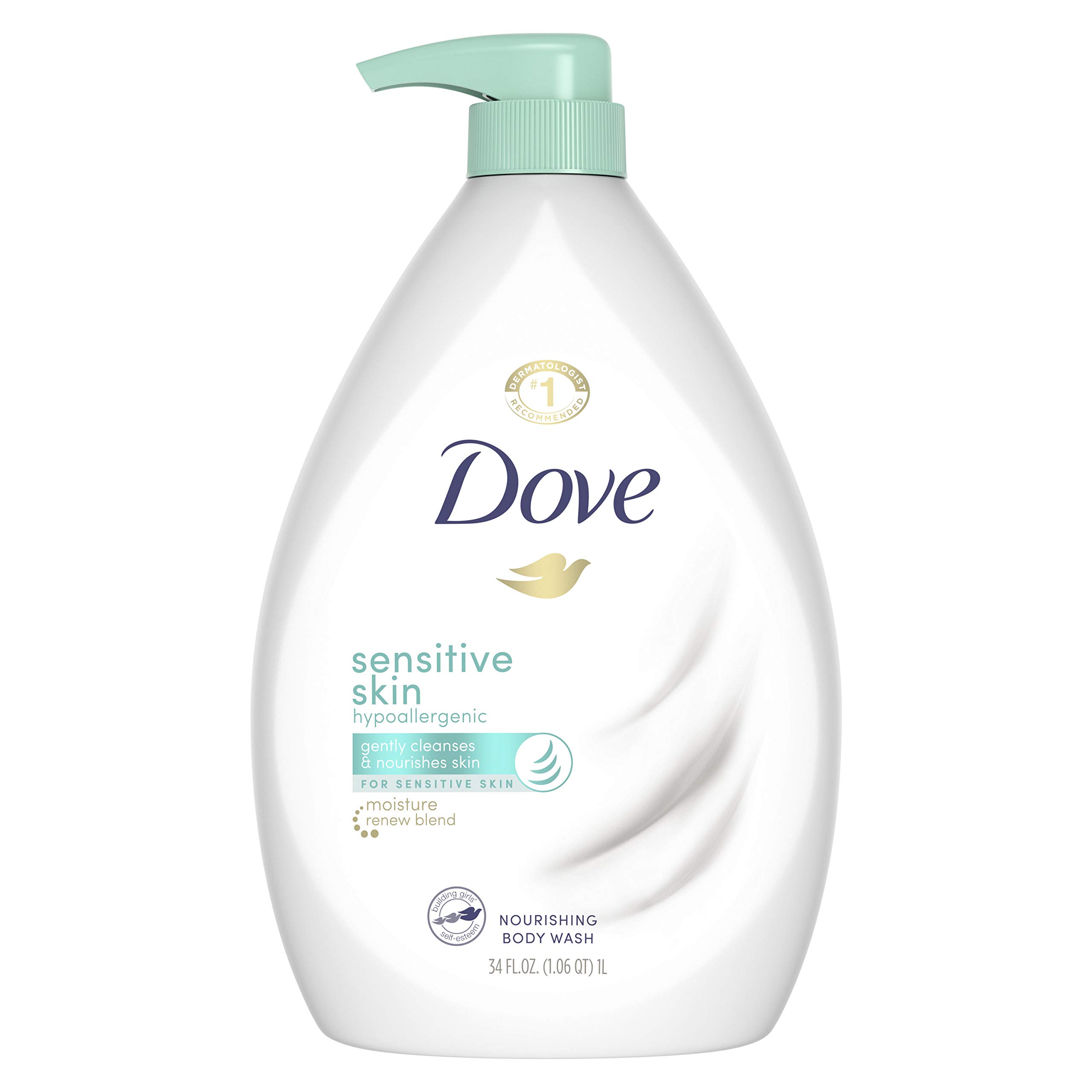 Dove Body Wash Hypoallergenic and Sulfate Free Sensitive Skin Effectively Washes Away Bacteria While Nourishing Your Skin 34 oz