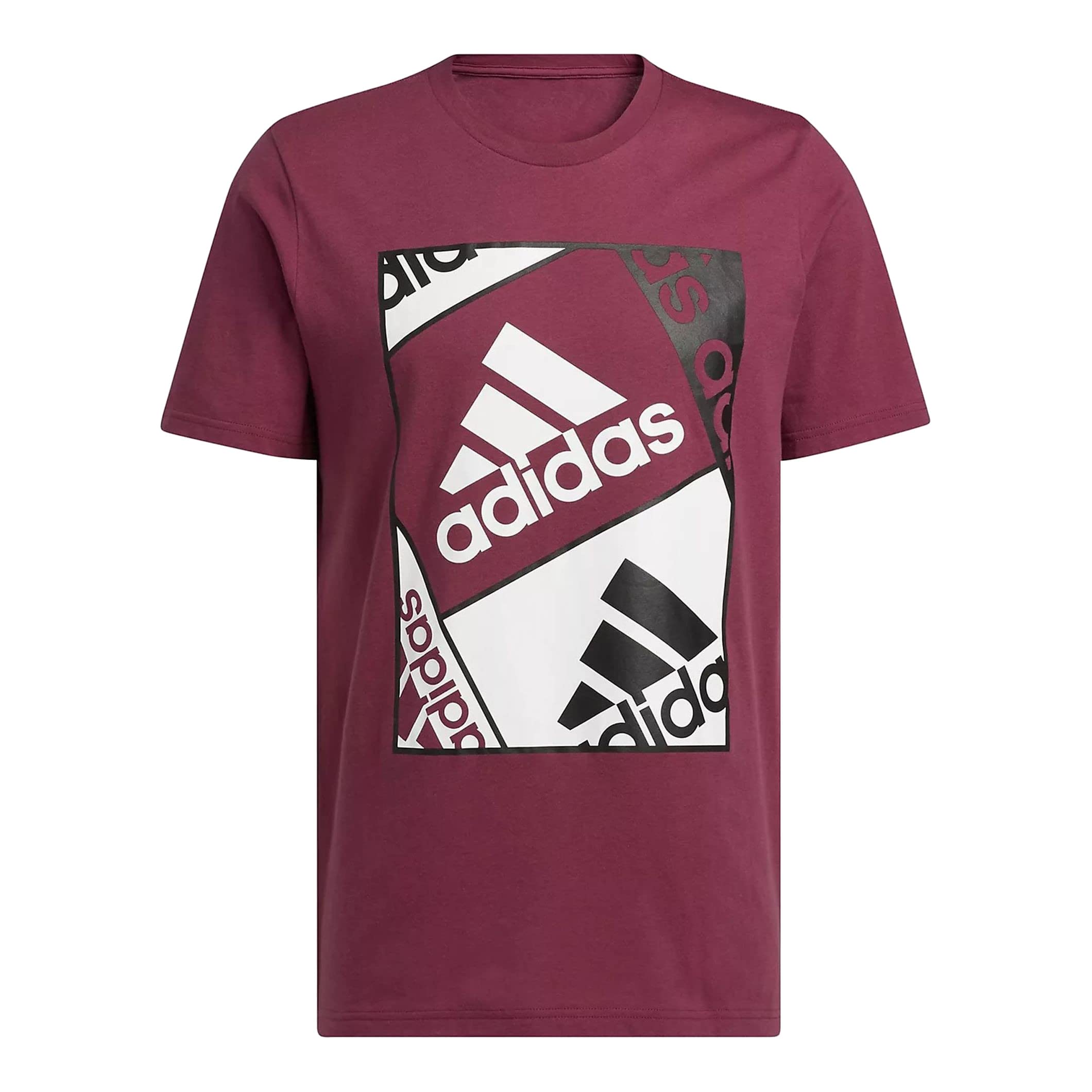 adidas Men's Badge of Sport Graphic T-Shirt Dark Red Sie 2XL