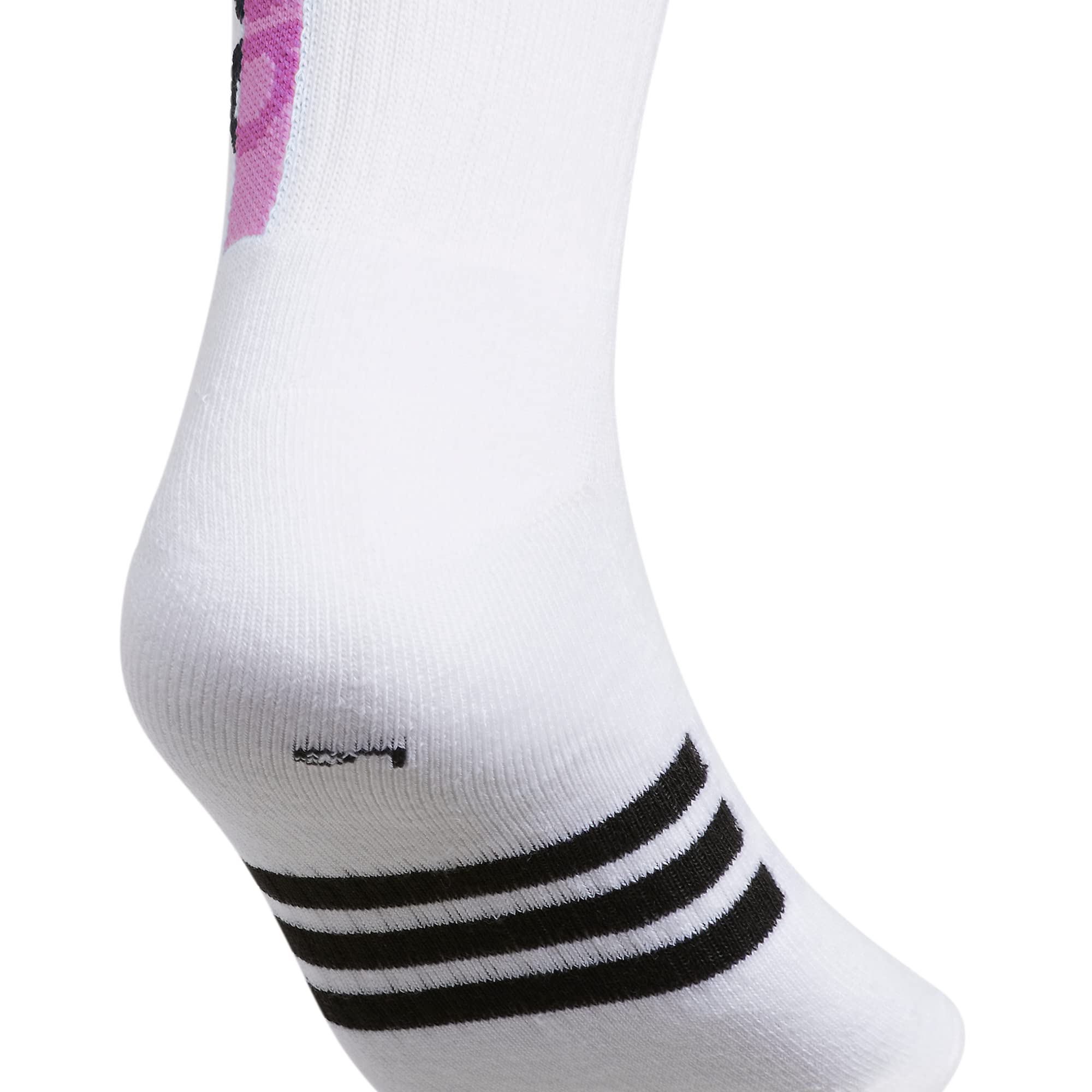 adidas Originals Remix Cushioned Crew Socks (6-Pair), White/Semi Pulse Lilac Purple/Collegiate Gold, Large