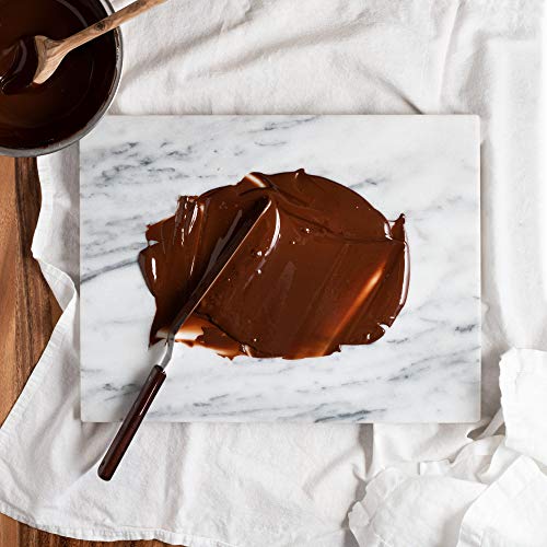 Villa Acacia Marble Cutting Board - 16 x 12 Inch Marble Slab Pastry Board for Charcuterie, Cheese, Dough, Dessert - Decorative Stone Cutting Board for Kitchen and Home