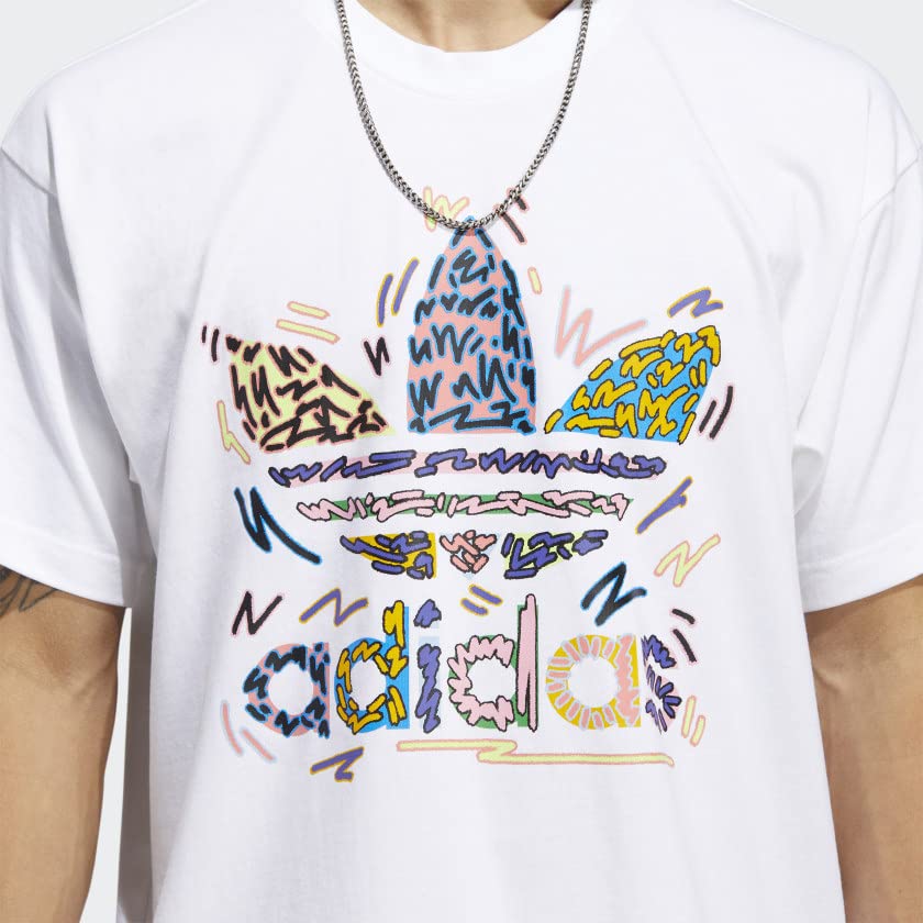 adidas Originals Love Unites Trefoil Tee, White/Multicolor, X-Small