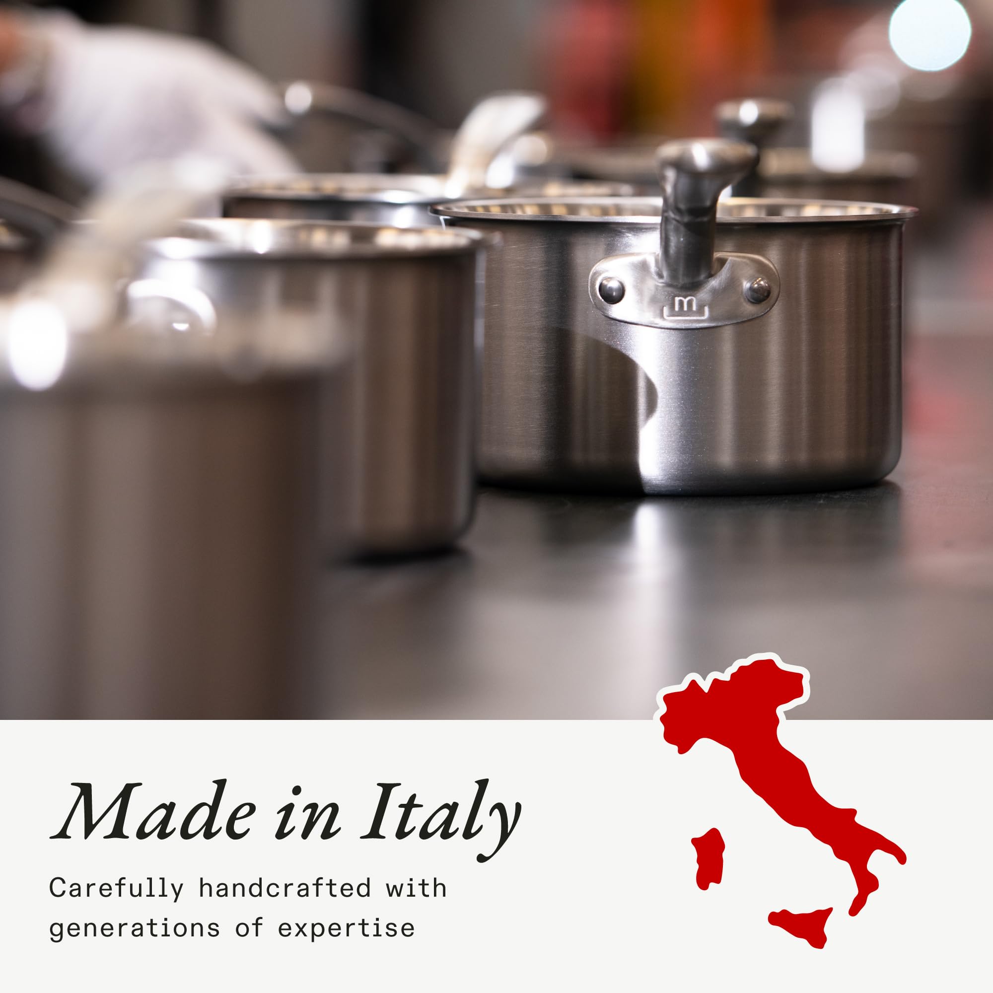 Made In Cookware - ProCoat 4 Quart Non Stick Sauce Pan With Lid - Graphite - 5 Ply Stainless Clad Nonstick Saucepan - Professional Cookware - Crafted in Italy - Induction Compatible
