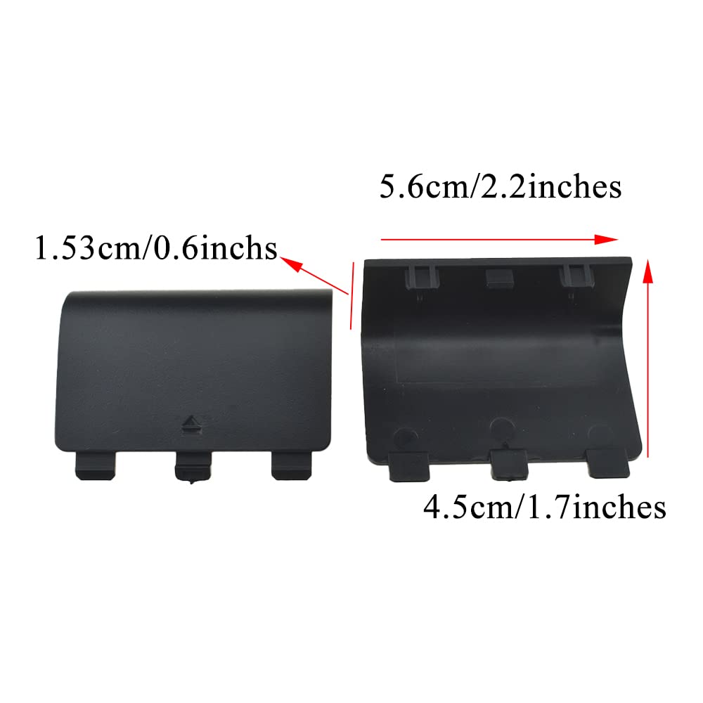 Acoeitl Battery Cover Back Door Shell Compatible with Xbox One Xbox One S One X Controller Replacement Lock in Place Firm Hold Battery Not Easy Slip Strong Bear Drop Easy Install 2Pcs Black