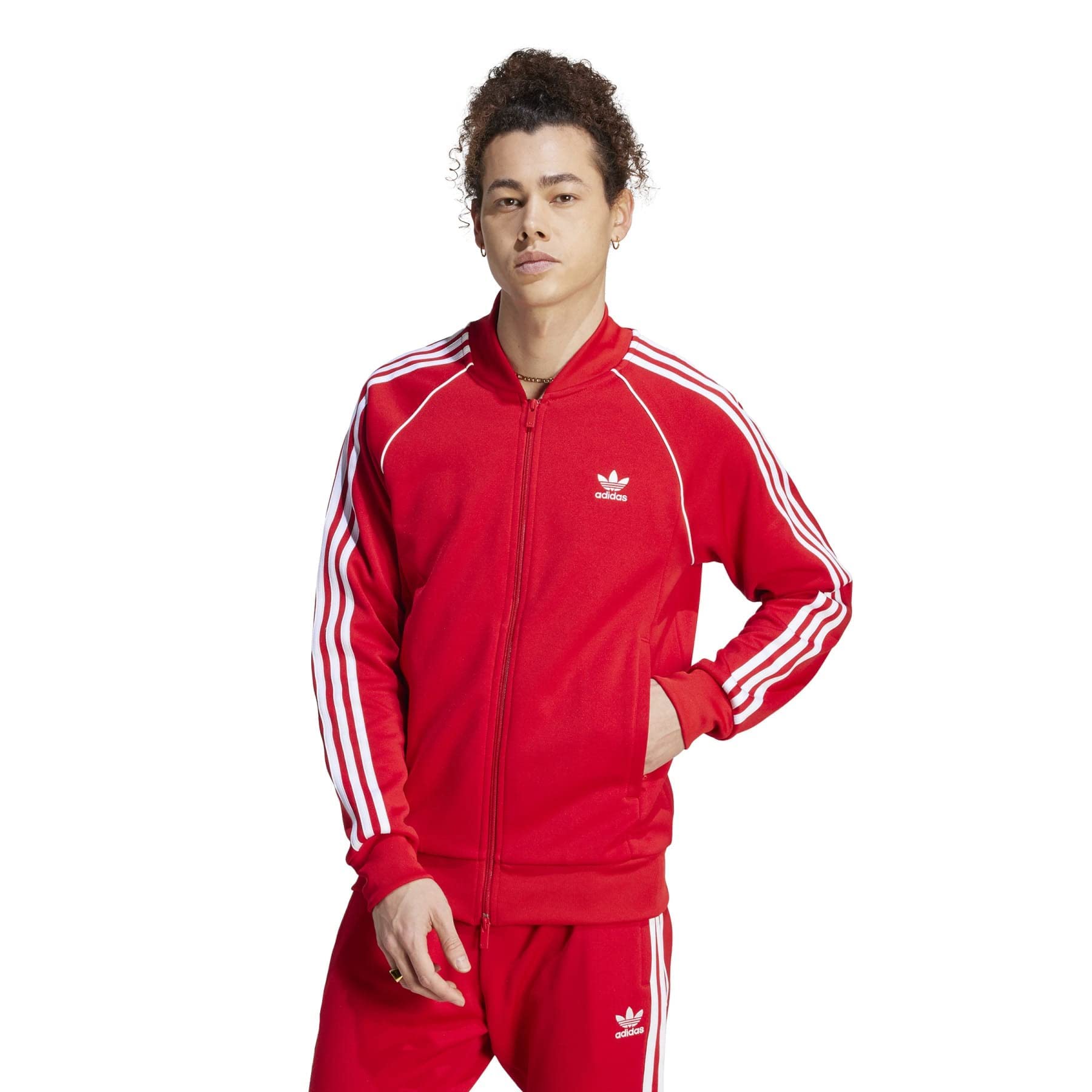 adidas Originals Men's Adicolor Classics Superstar Track Jacket, Shadow Maroon/White, Large