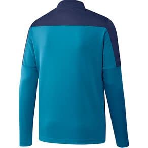 adidas Men's 3-Stripes Left Chest Logo Quarter Zip Pullover, Sonic Aqua, Medium