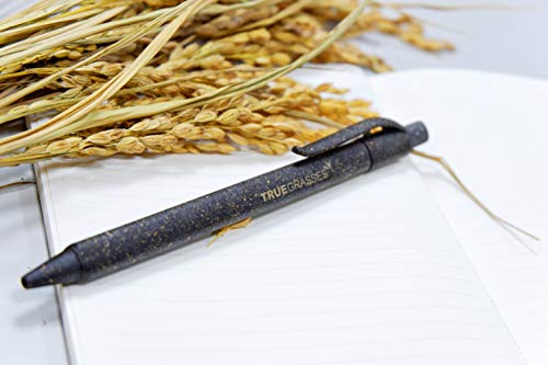 TRUEGRASSES Hardcover Notebook (5x7), Flat Open, Straw + PP, Recycled Paper, Cream (off-white), 70gsm, 160 Sheets, Grid
