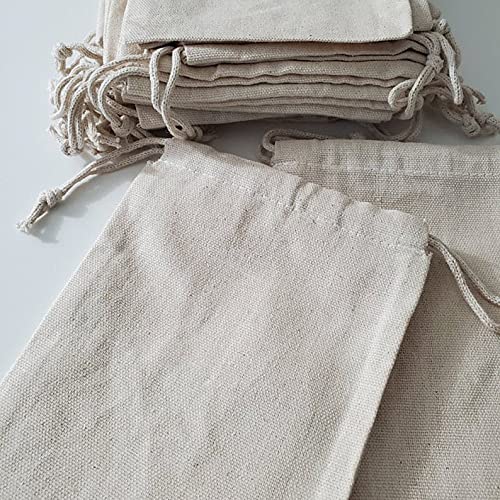 BigLotBags Canvas Cotton Bags Double drawstring Pack of 12 (12x16 Inches)