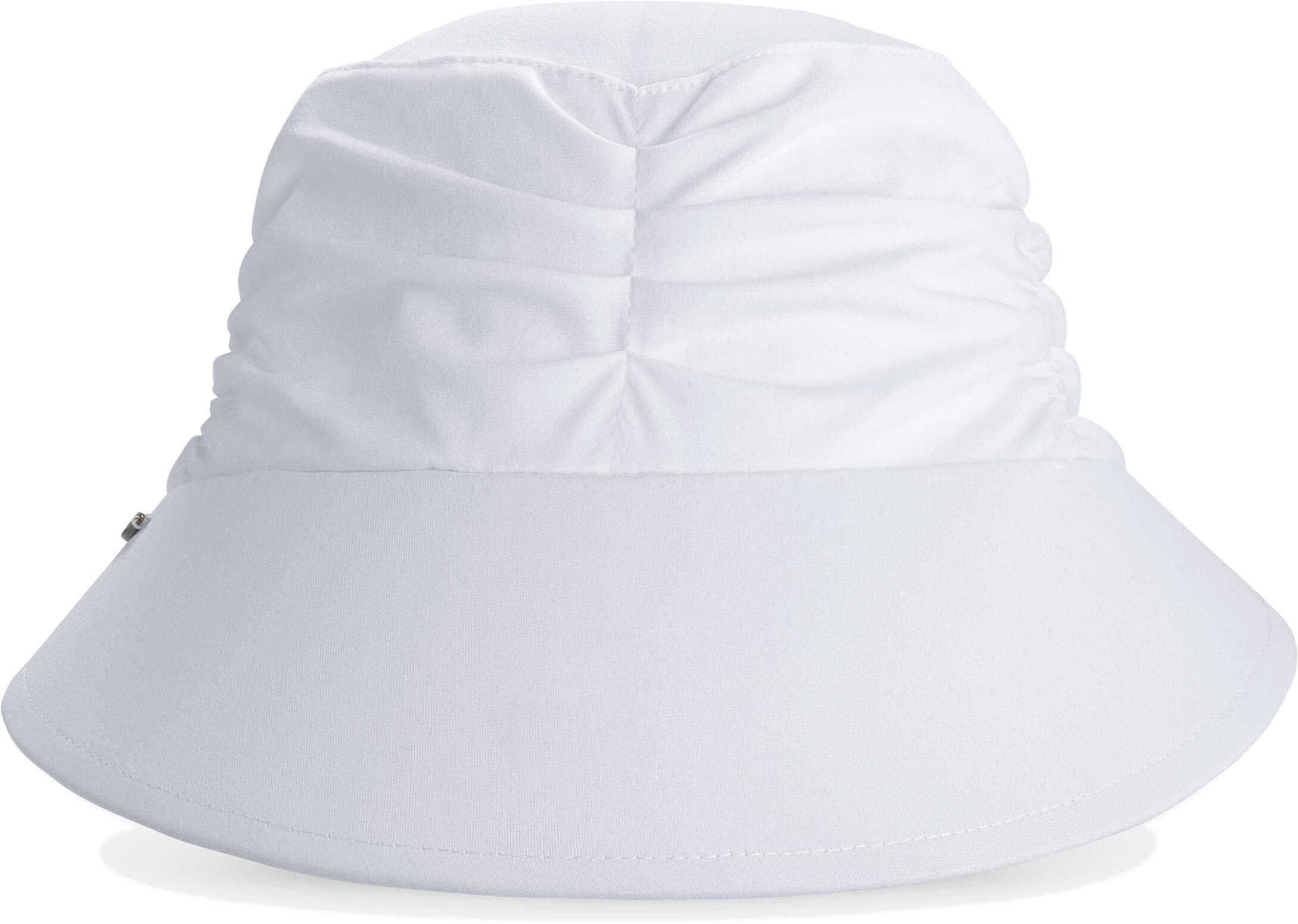 Coolibar UPF 50+ Women's Aquacade Swim Visor - Sun Protective (Small/Medium- White)