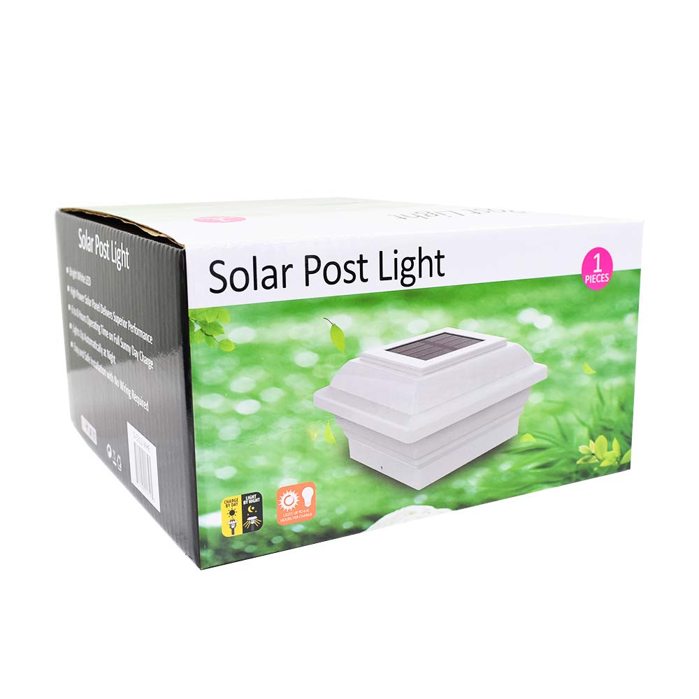 8 Pack White Outdoor Garden 5 x 5 Solar 12 SMD LED Post Deck Cap Square Fence Light Landscape Lamp Lawn PVC Vinyl