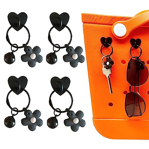 Heyshapeing 4Pcs Hooks Accessories for Bogg Bag, Charms Key Holder for Bogg Bag Hooks Boggbag Charms Insert Keychain Holder Organize Valuables for Beach Bag