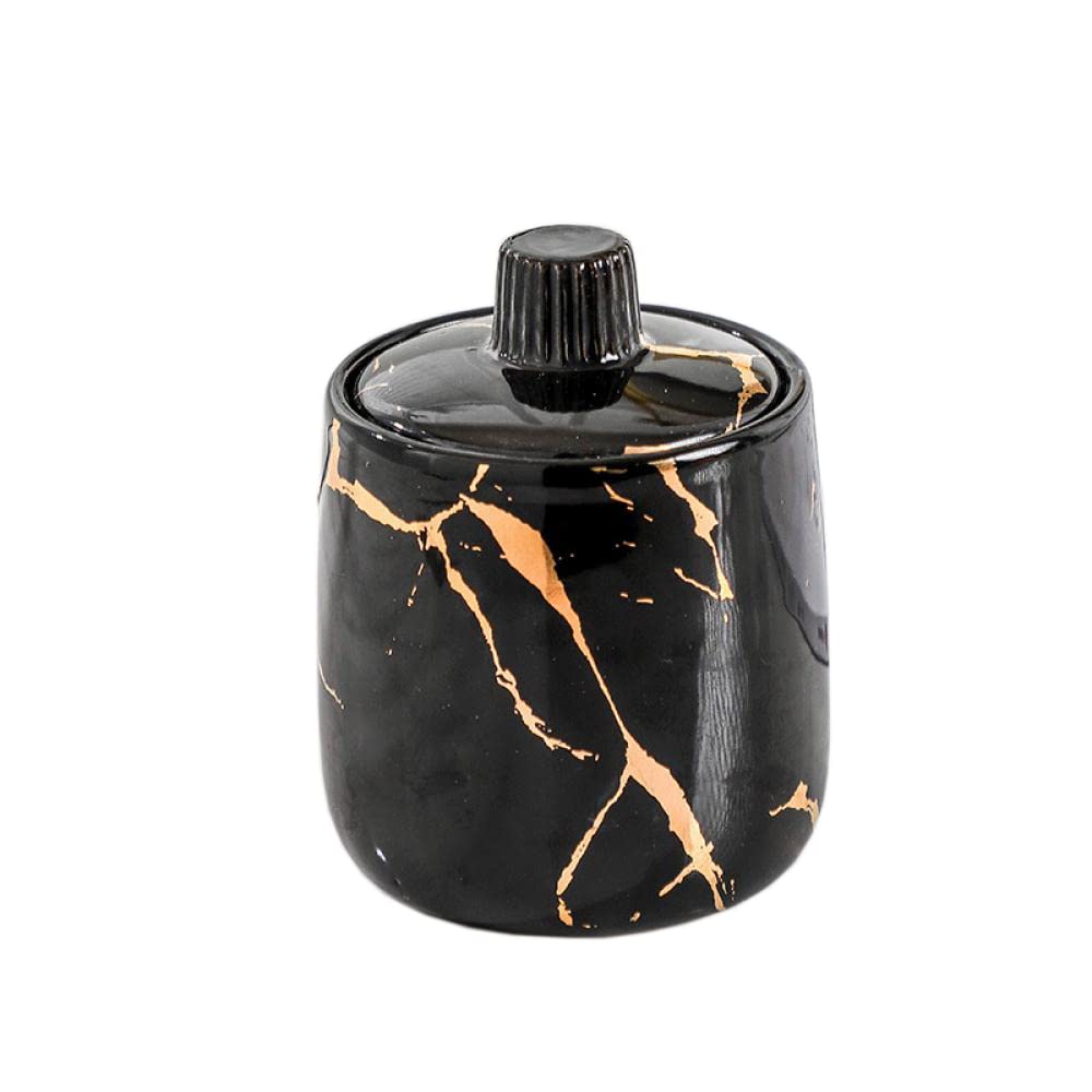 Gaolinci Marble Style Ceramic Q-Tip Holder Bathroom Cotton Swab Dispenser
