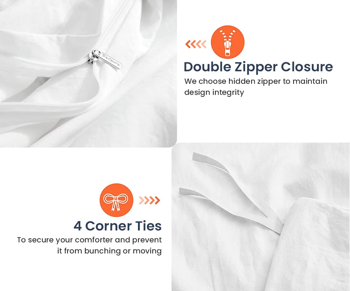 Dee's Collection Alaskan King Size Duvet Covers Egyptian Cotton 600 Thread Count Ultra Soft and Breathable 3 Piece Set Peach Pinch Quilt Cover with Zipper Closure & Four Corner Ties