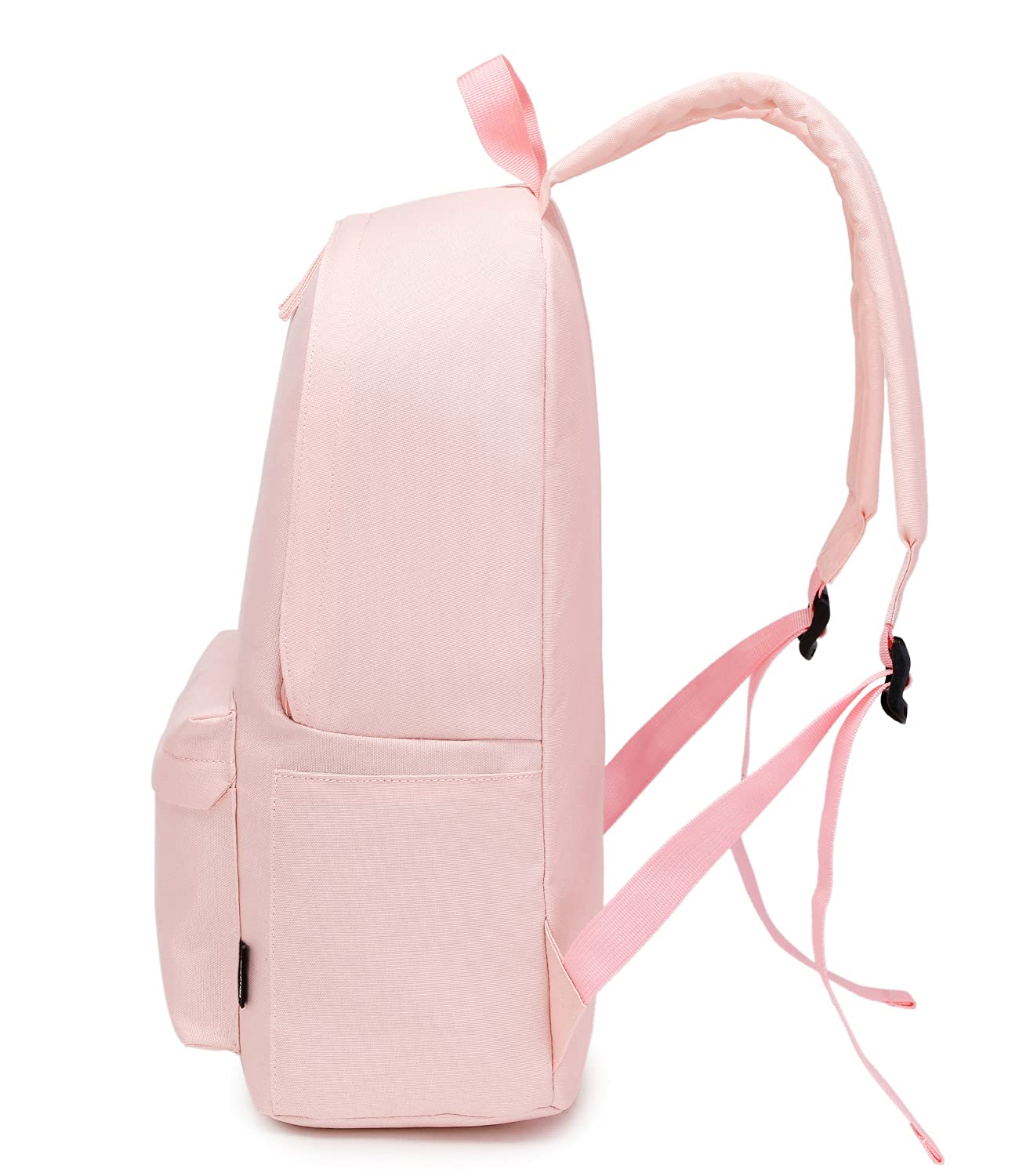 abshoo Lightweight Casual Unisex Backpack for School Solid Color Boobags (Light Pink)