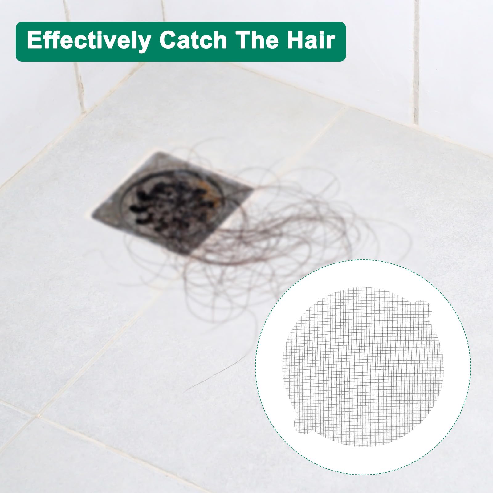 uxcell Disposable Shower Drain Hair Catcher, 50Pcs Disposable Hair Catchers Mesh Stickers for Shower, Bathtub, Sink, Bathroom, Kitchen, Sewer (100mm/4, Grey)