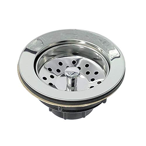 Basket Strainer 4 Inch Kitchen Sink Steel Drain with ABS Base and Removable Strainer Assembly, For American Standard Kitchen Sink With 3-1/2 Inch Drain Hole
