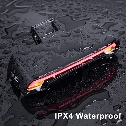 Bike Tail Light Rechargeable with Turn Signals - Laser Drive LED Bike Rear Light - IPX4 Waterproof Smart Bicycle Brake Light for Safer Cycling (USB Cable Included)