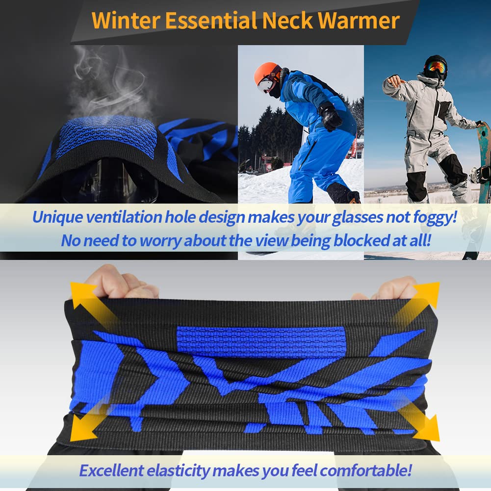 Acokac Winter Neck Gaiter, 2Pack Breathable Neck Warmer, Windproof Neck Mask,Face Cover Gators for Ski Motorcycle Cycling