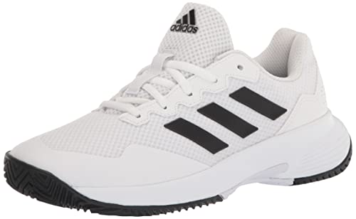 adidas Men's Gamecourt 2 Tennis Shoes, White/Core Black/White, 11