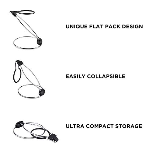VOOV Contemporary Premium Decanter Cleaning Set with Glass Decanter, UNIQUE FOLDABLE Drying Stand, Cleaning Beads, Cleaning Brush and Microfiber Drying Cloth