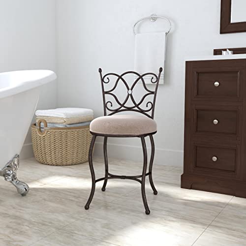 Hillsdale Furniture Vanity Stool Brody Metal, Rubbed Gray