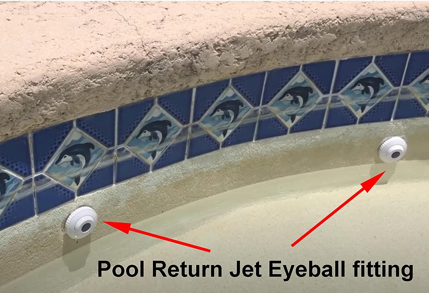 ATIE Pool Spa Directional Flow Hydrostream Return Jet Fitting SP1419D with Adjustable 3/4" Opening Rotating Eyeball for Hayward SP1419D (2 Pack)