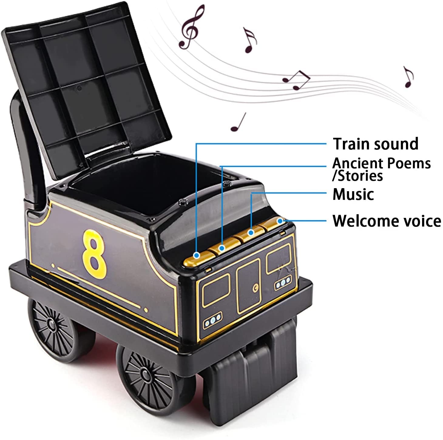 DoxiGlobal 2 in 1 Ride on Train Toys Electric Train Set trackless Cargo Car with Music for Kids Toddler Boys Birthday Gifts (Train)