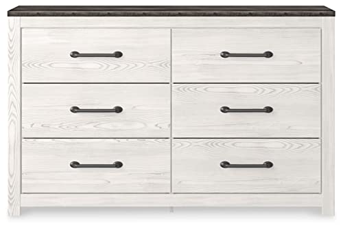 Signature Design by Ashley Gerridan Coastal 6 Drawer Dresser, Two Tone White