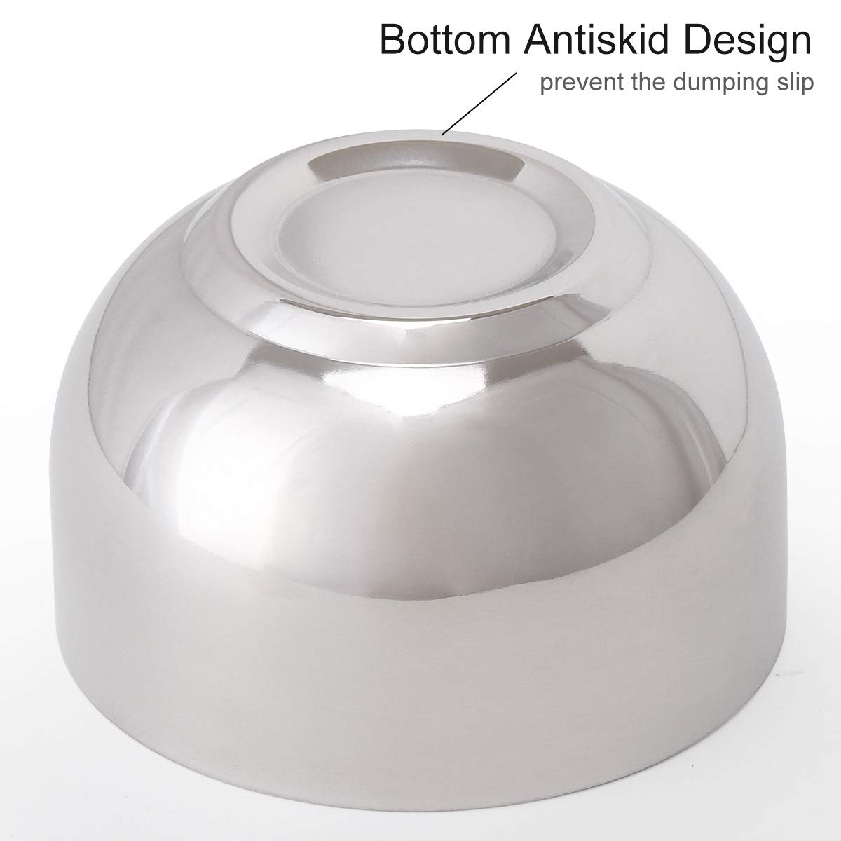 AKStore Men's Durable Shave Soap Cup Shining High Quality Double Layer Stainless Steel Heat Insulation Smooth Shaving Mug Bowl