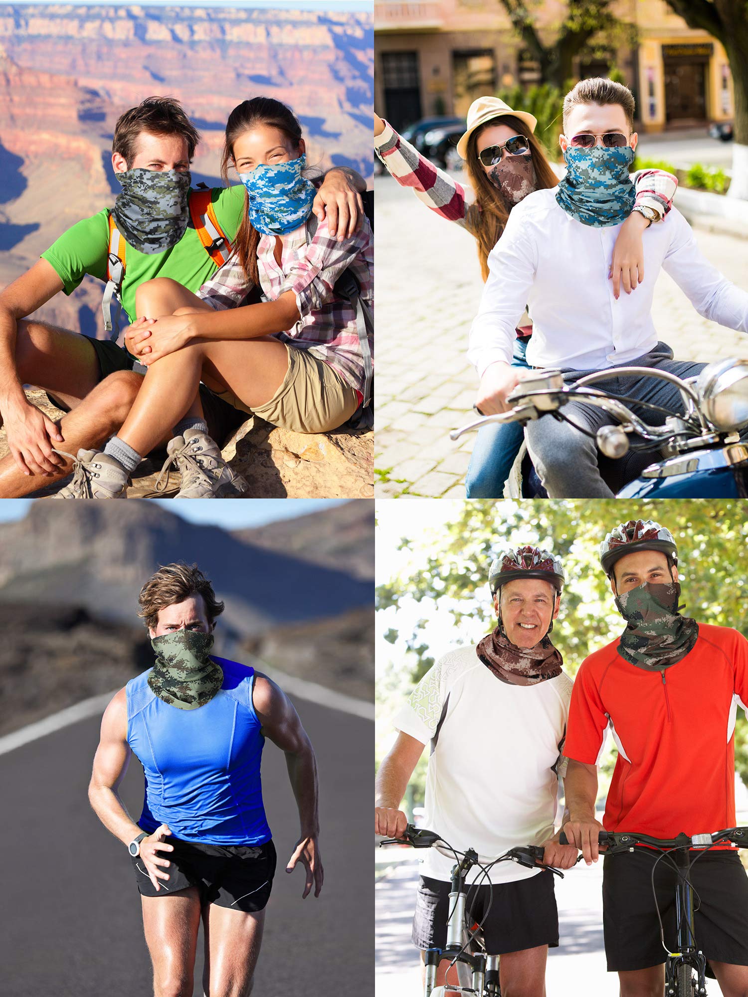 8 Pieces Summer UV Protection Neck Gaiter Scarf Balaclava Breathable Face Cover Scarf