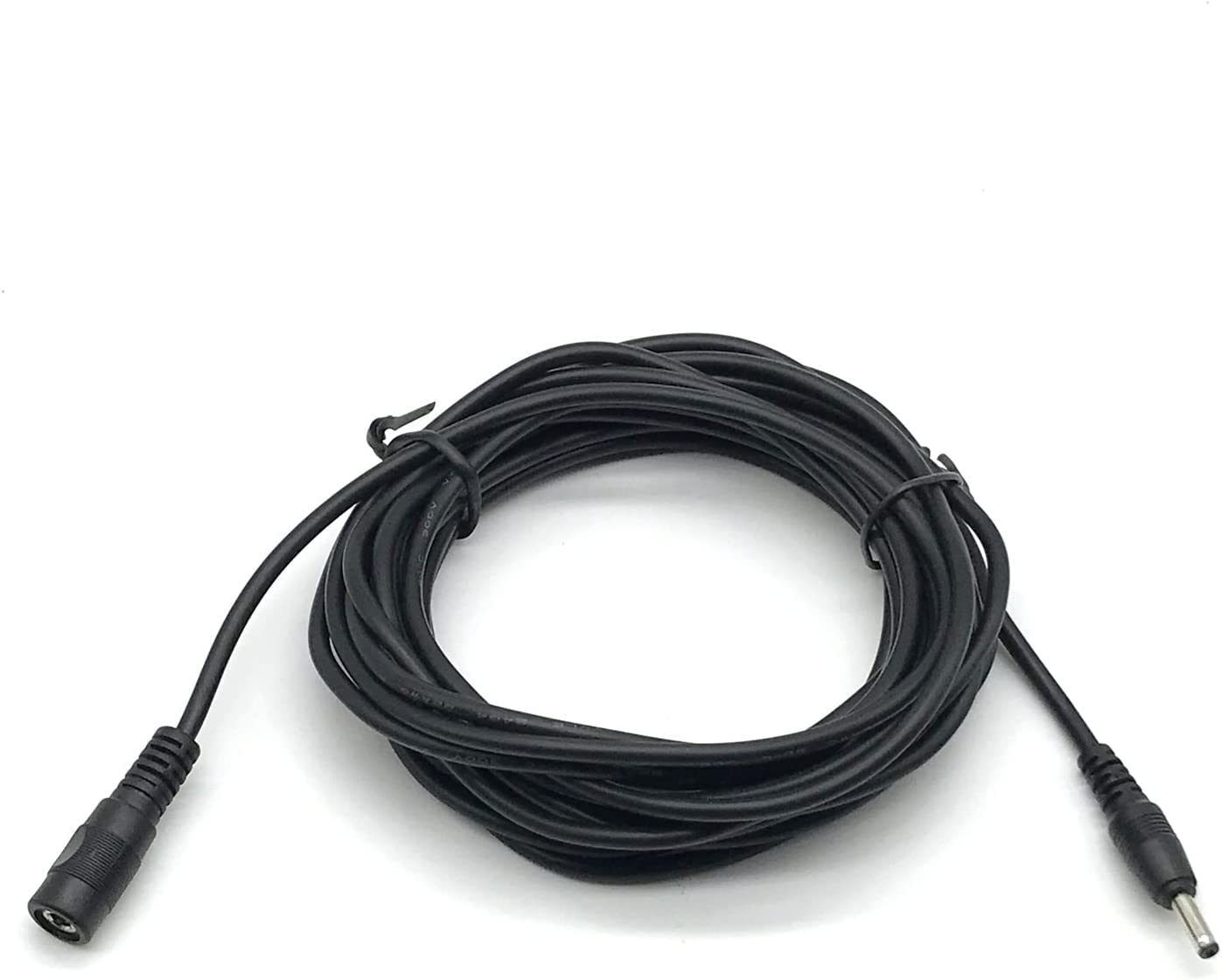 Xenocam Power Extension Cable 16.5ft 1.35mm x 3.5mm Compatible with 5V DC Adapter Cord for CCTV Security Camera IP Camera Standalone DVR (3.5mm DC Plug 16.5ft Black)