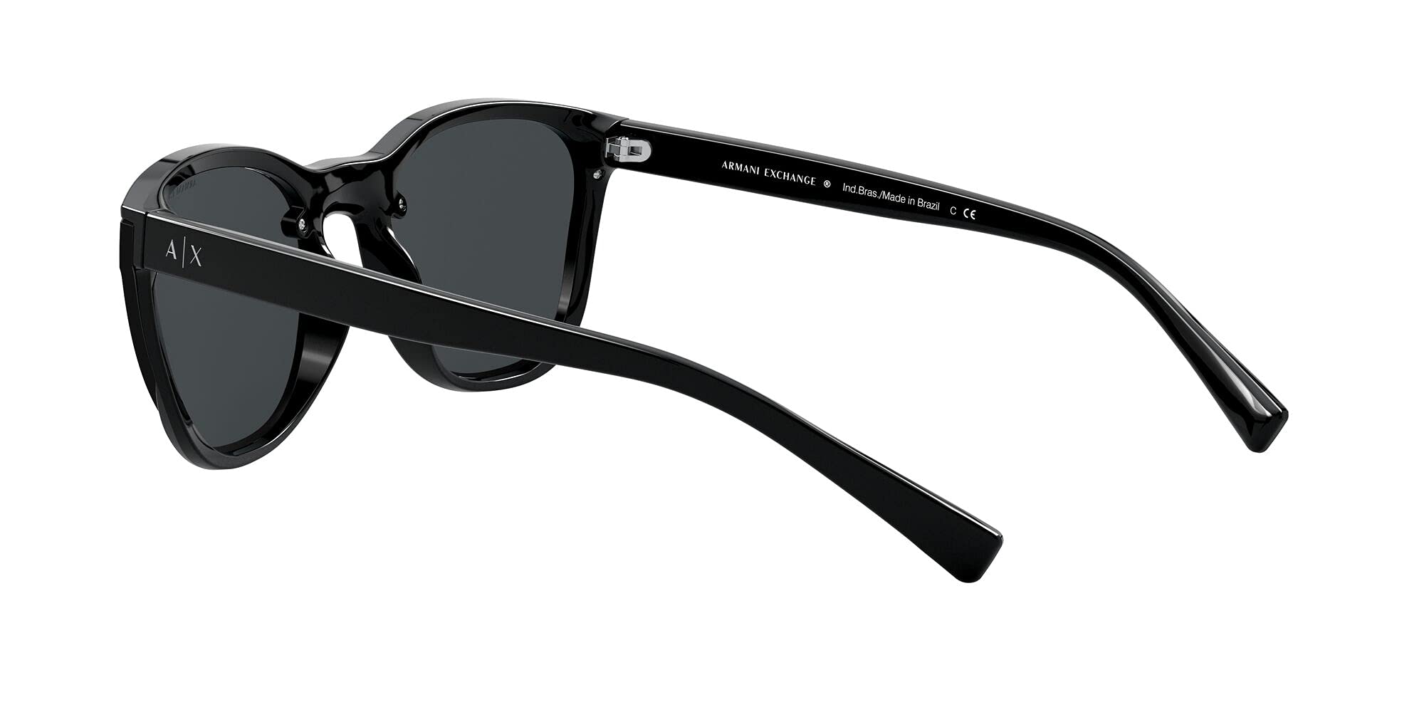 A|X ARMANI EXCHANGE Women's Ax4097s Square Sunglasses, Shiny Black/Light Grey Mirrored/Black, 60 mm
