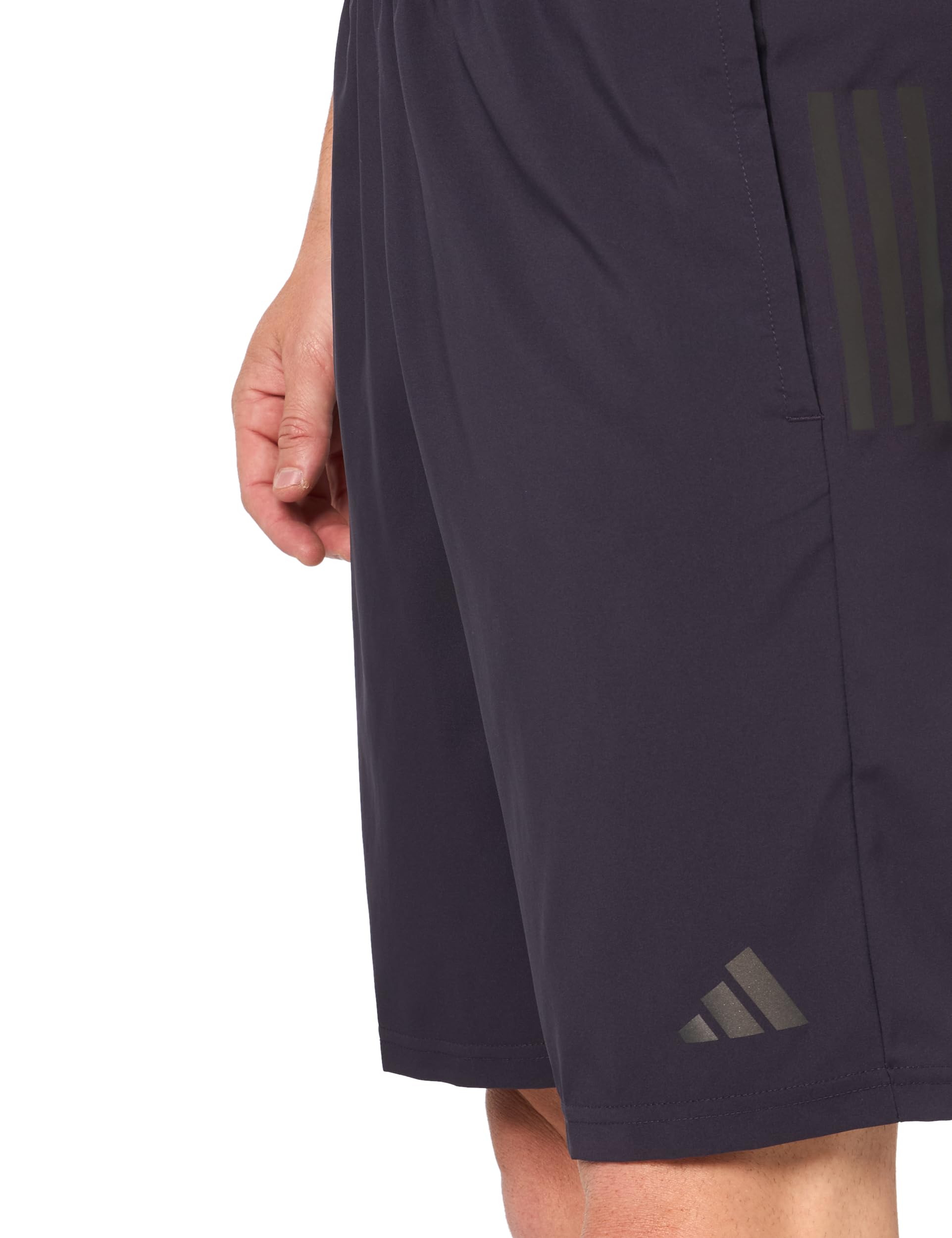 adidas Men's Own The Run Split Shorts, Black/Reflective Silver, Large