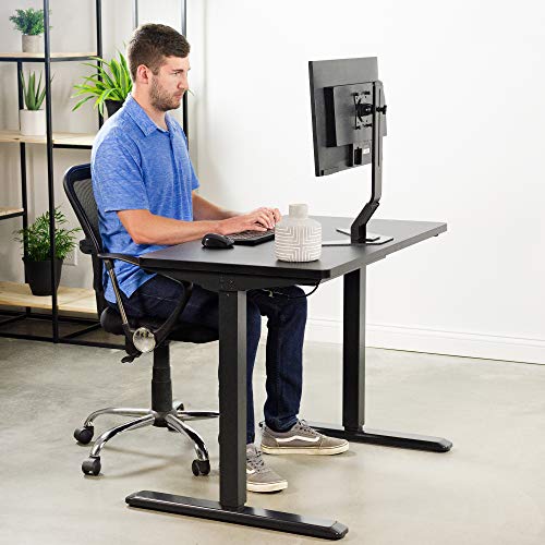 VIVO Black 43 x 24 inch Universal Solid One-Piece Table Top for Standard and Sit to Stand Height Adjustable Home and Office Desk Frames, DESK-TOP43B