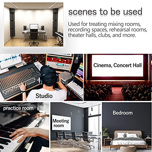 Acoustic Foam Bass Traps -12 Pack Wall Corner Studio Foam Blocks 12" X 7" X 7" Low-Frequency Sound Absorption Material for Home Studio and Theater etc. (12 Pack, Bass traps)