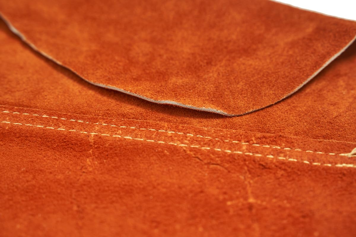 ANTAITHER Split Cowhide Leather Welding Cape Sleeve - Superior Heat & Flame Resistance for Heavy-Duty Protection (M)