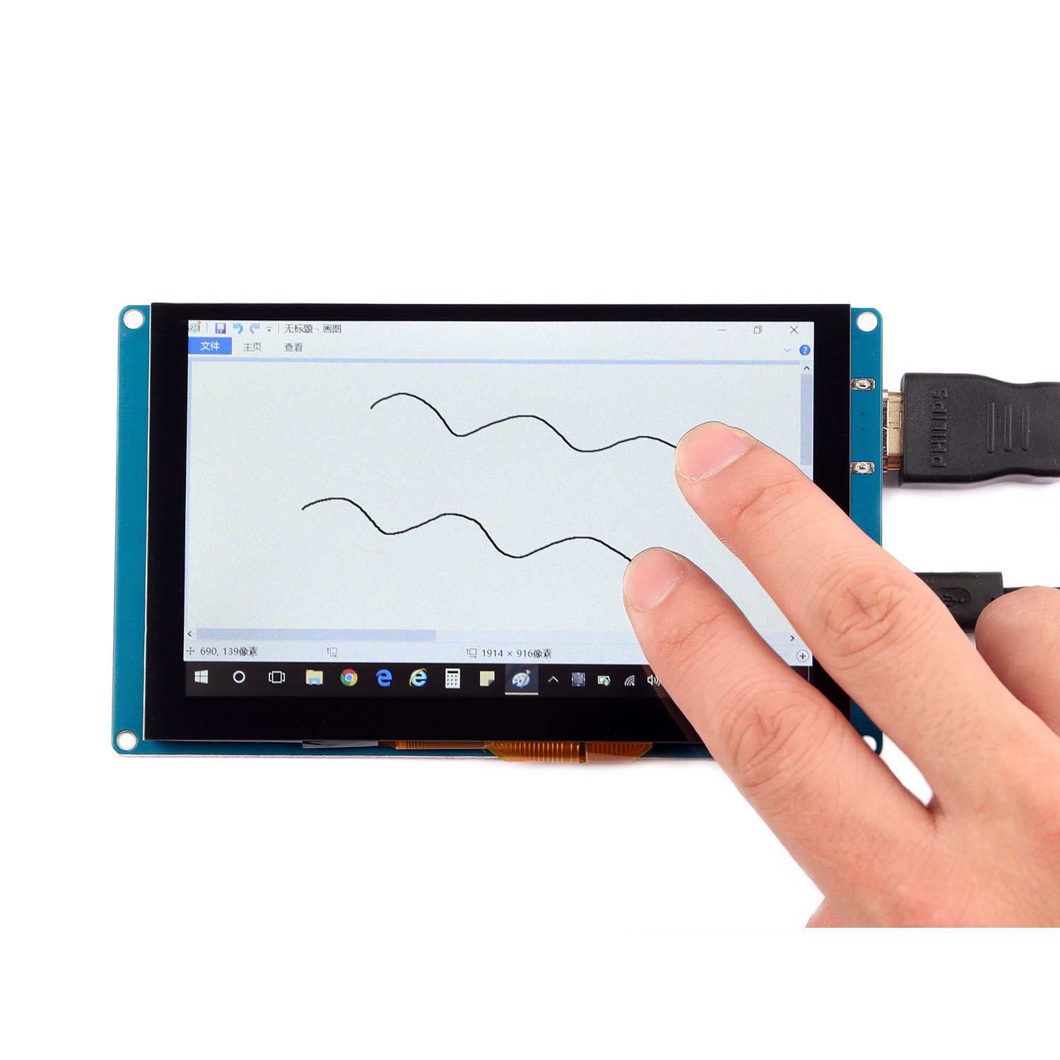 GeeekPi 5 Inch Capacitive Touch Screen 800x480 HDMI Monitor TFT LCD Display for Raspberry Pi 4 Model B, Raspberry Pi 3/2 Model B/B+/Pi Zero & BeagleBone Black & PC