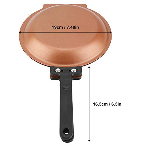 Akozon Frying Pan, Double Side Non-stick Flip Frying Pan Fried Egg Pancake Maker Household Kitchen Cookware Double Sided Pancake Pan