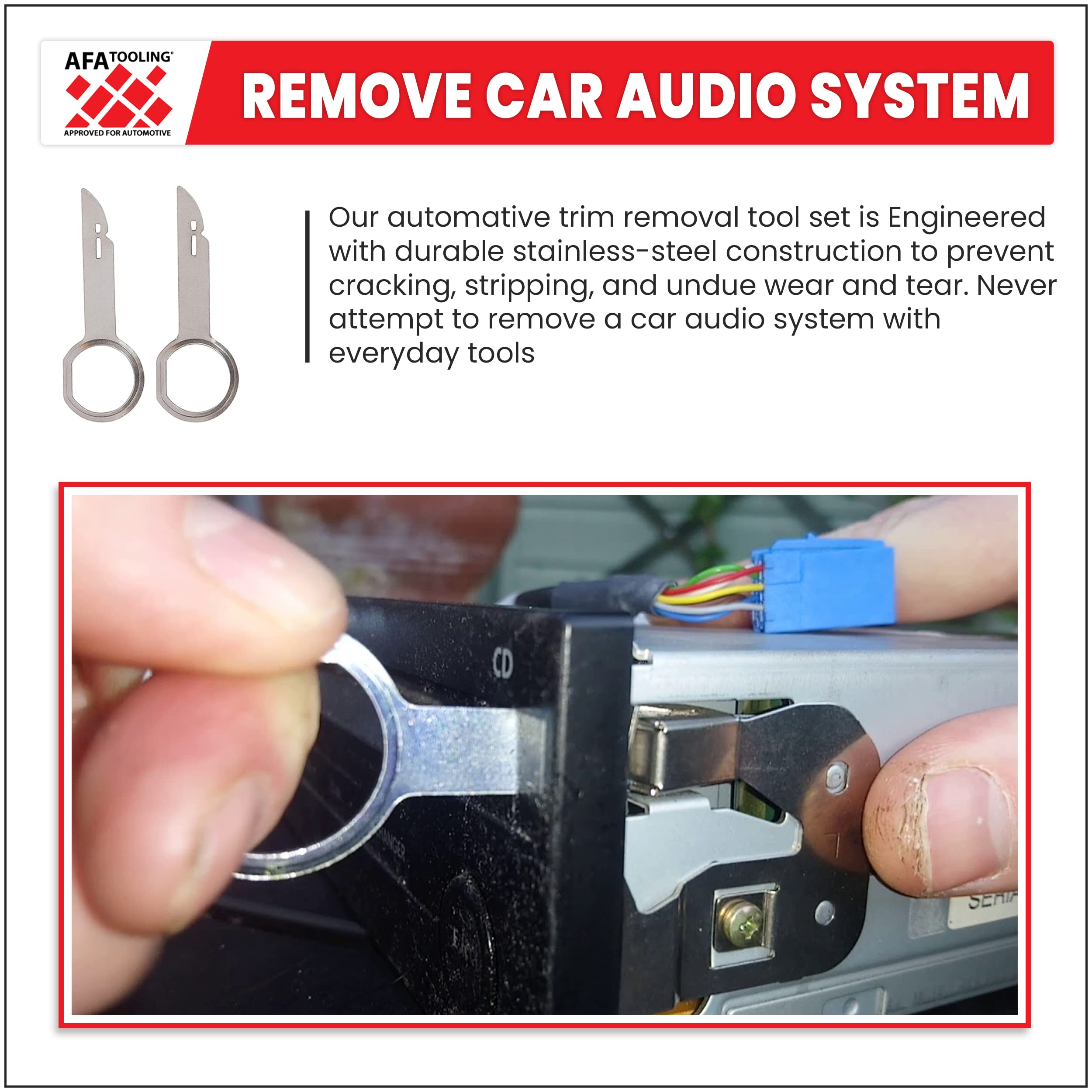 AFA Tooling - Replacement for Radio Removal Tool 1C0-051-530 and T87P-19061-A for Ford, Volkswagen, Mercedes & Audi - Won't Bend or Break