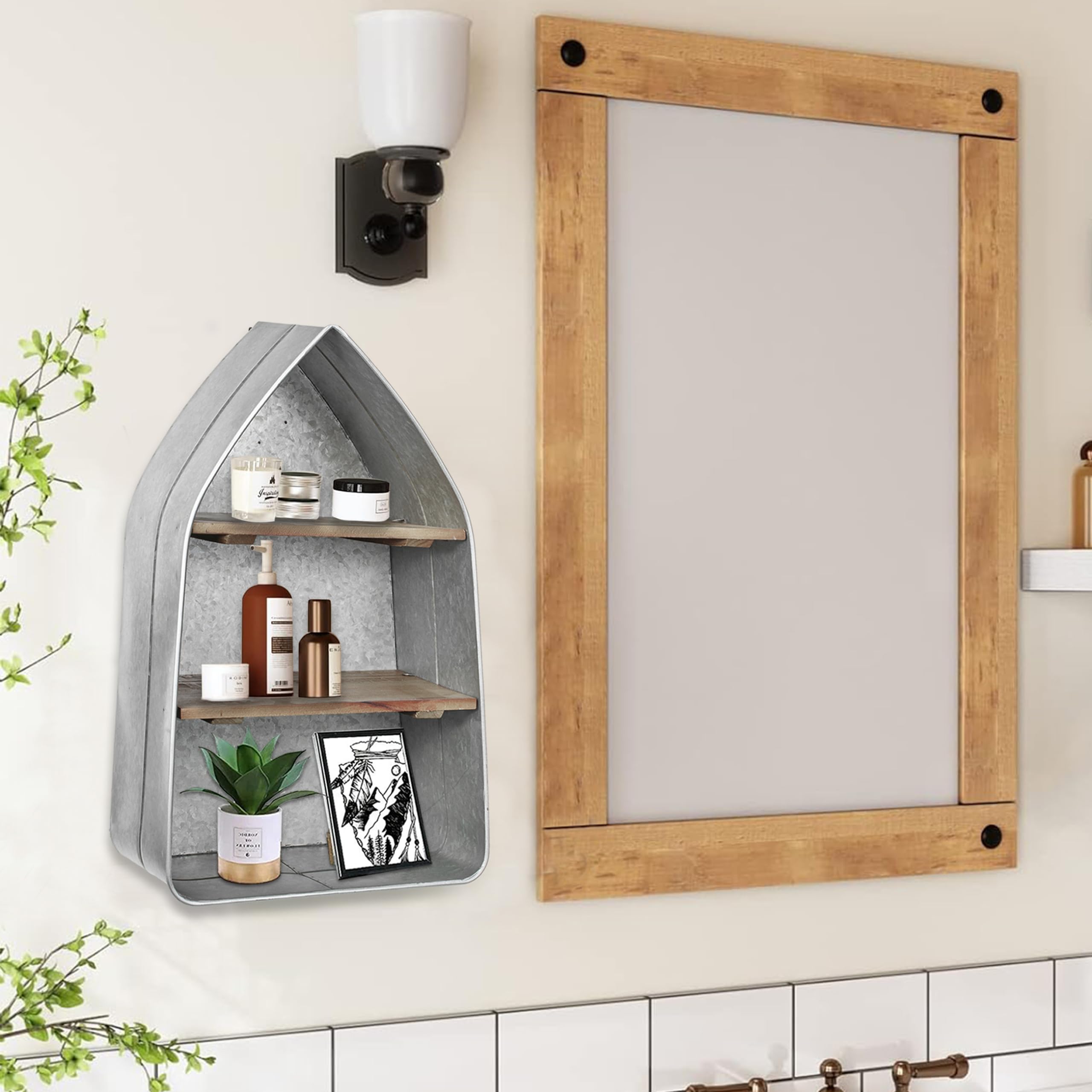 SOFE Decorative Rustic Dark Wood Shelf (Brown)