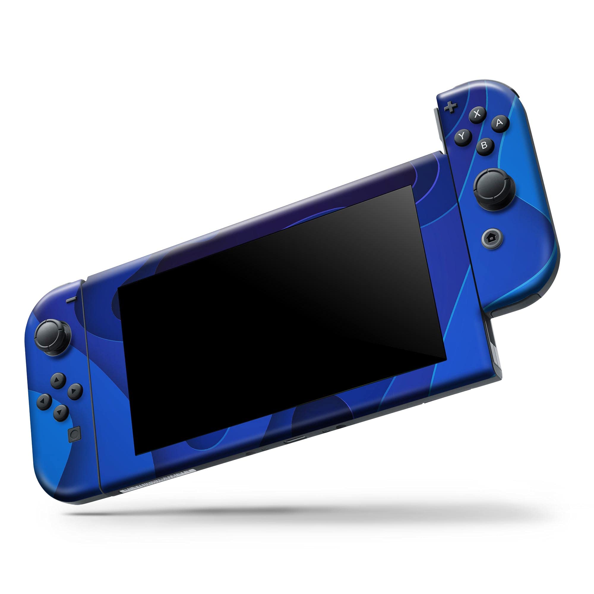 Design Skinz - Compatible with Nintendo Switch OLED Console Bundle - Skin Decal Protective Scratch-Resistant Removable Vinyl Wrap Cover - 3D Blue Abstract Paper Cuts V1