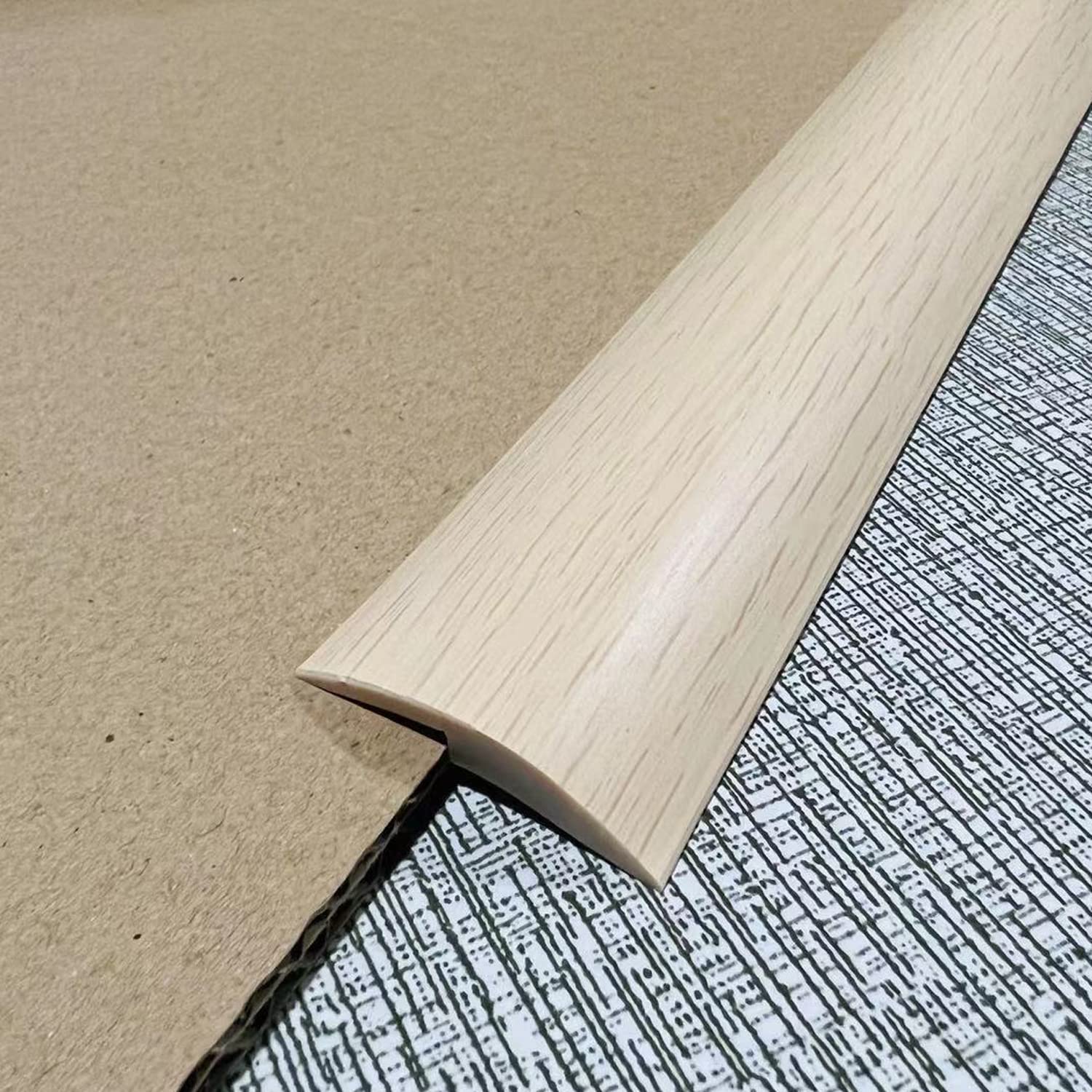 6.56 FT PVC Carpet & Floor Edging Trim Strip-Threshold Transition Strips-Self Adhesive-Suitable for Threshold Transitions with a Height Less Than 5 mm Brown