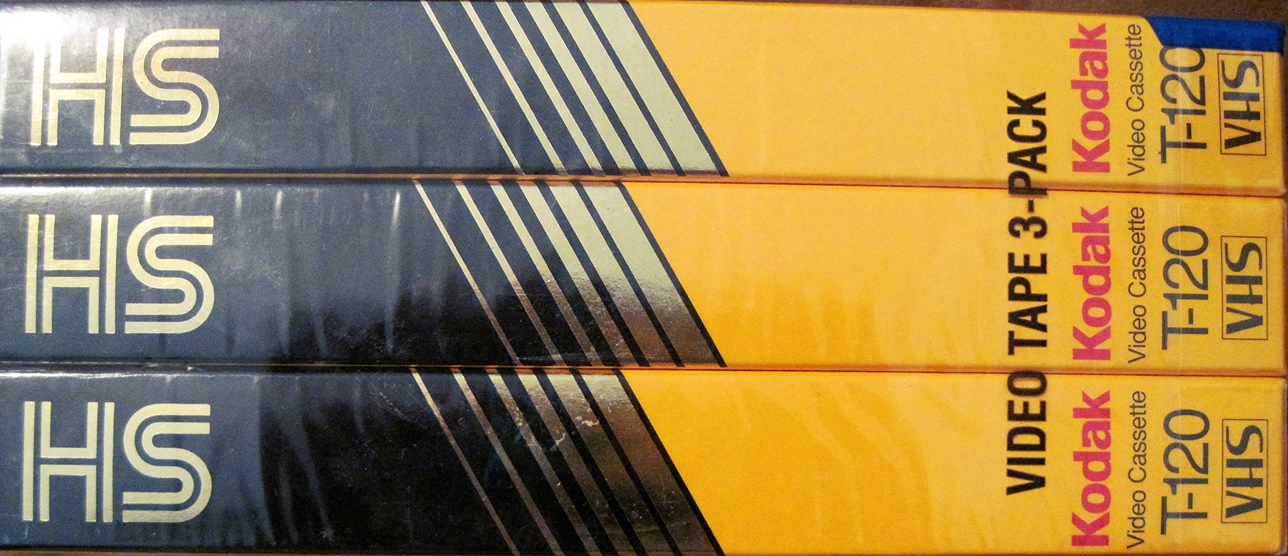 Kodak 3 Pack Yellow VHS Tape, 6 Hour Recording Capacity, Blank Video Cassette