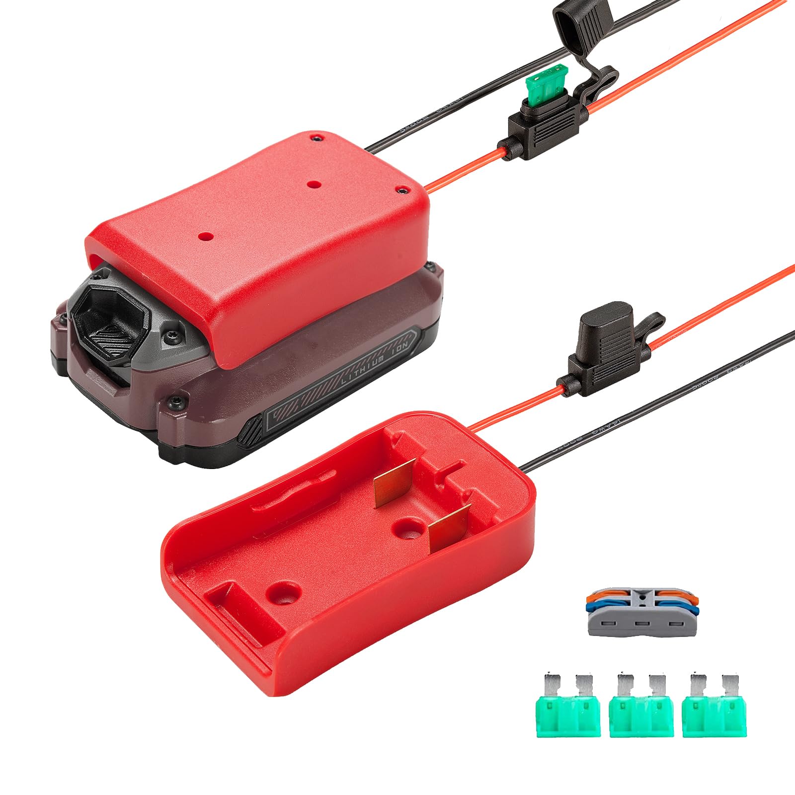 Power Wheel Adapter for Craftsman V20 20V Battery Battery Adapter with Fuse & Wire Terminal,14 Gauge Wire Power Convertor for DIY RC Trucks, RC Toys, Robotics, Work Lights