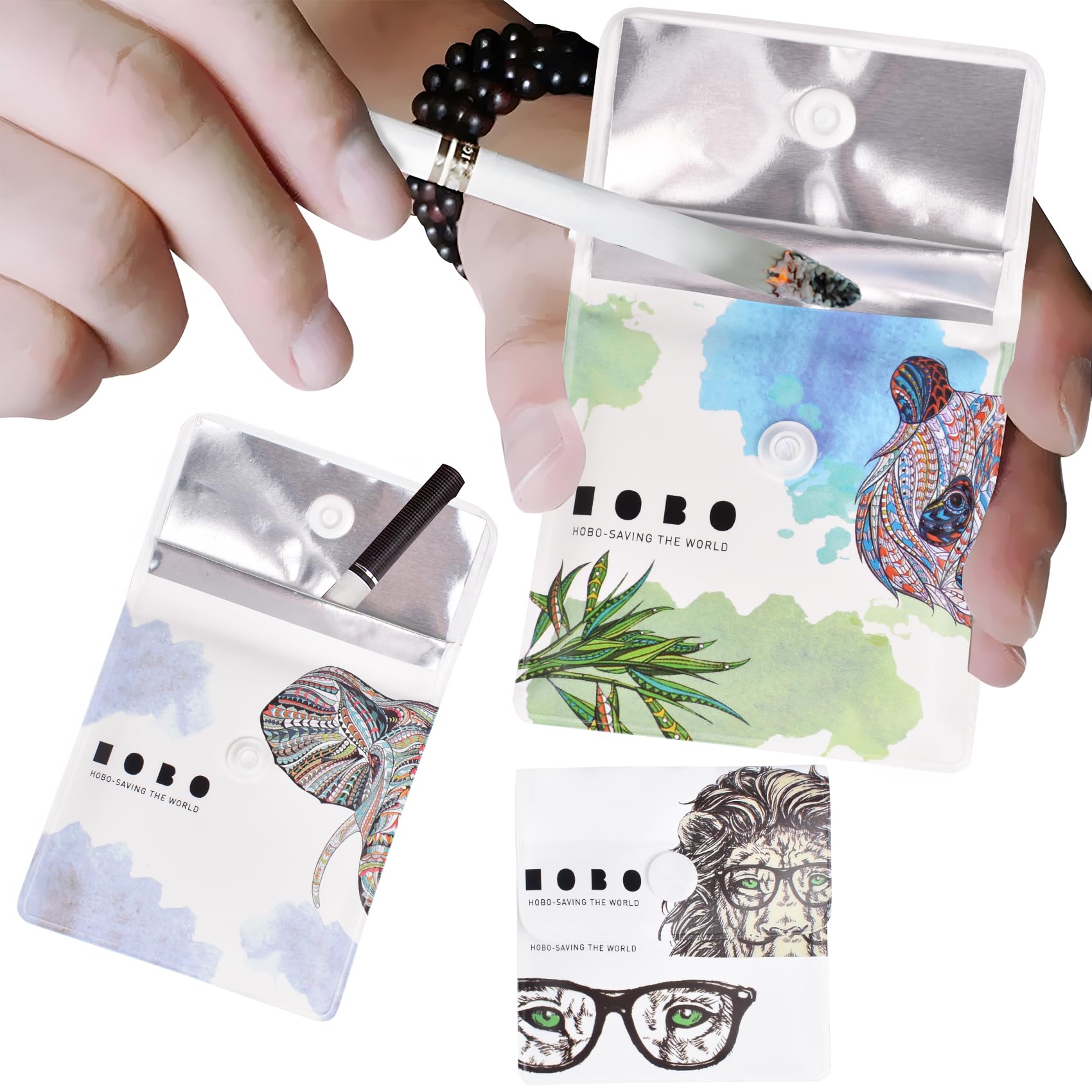 6 PCS Pocket Portable Ashtray Pouch, Reusable PVC Fireproof car ashtray small ashtray outdoor ashtray for Daily or Travel Use