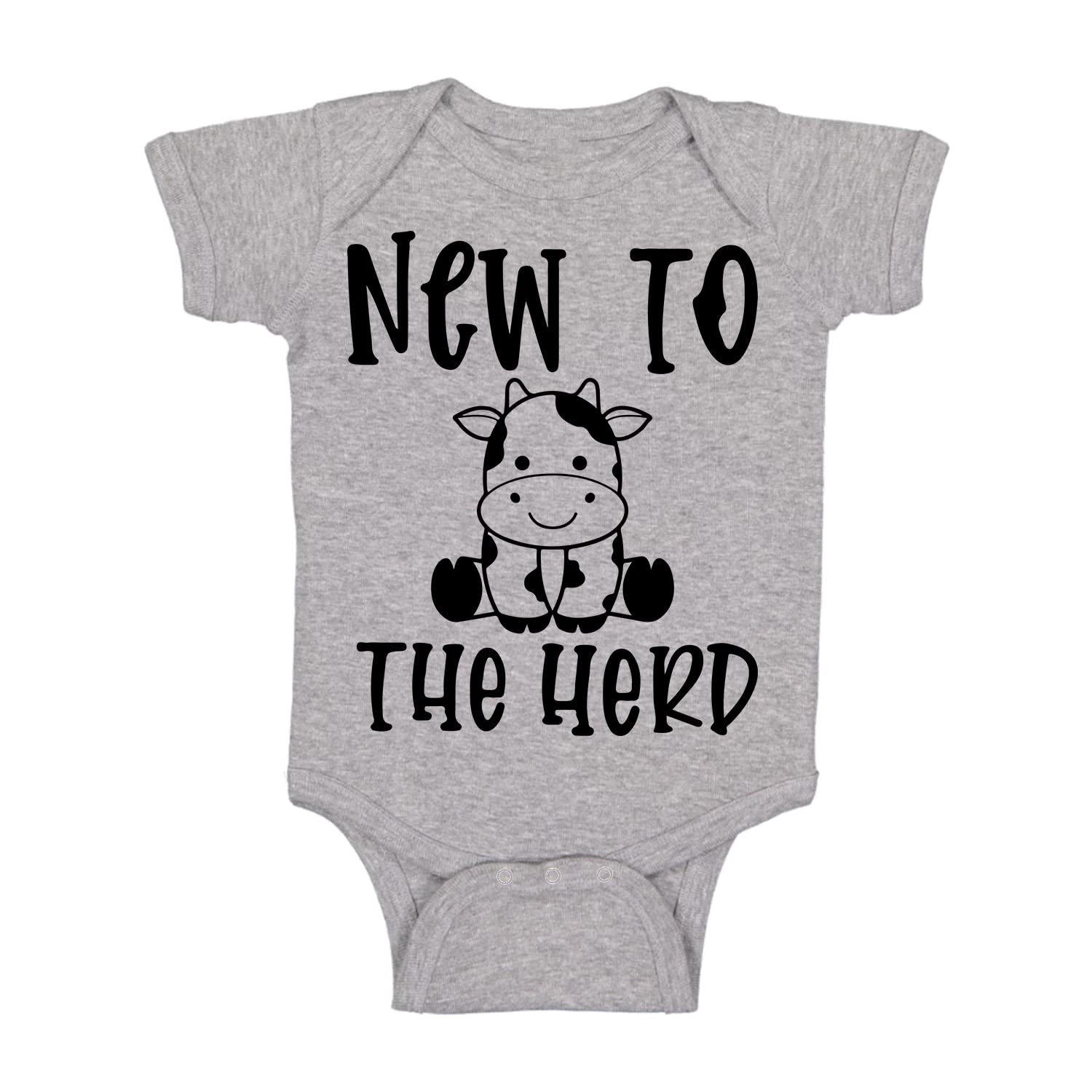 Belle Homie New To The Herd - Funny Baby Essentials Bodysuit - Cute Baby Girl Clothes Newborn Boy Outfit (Newborn, Sports Grey)