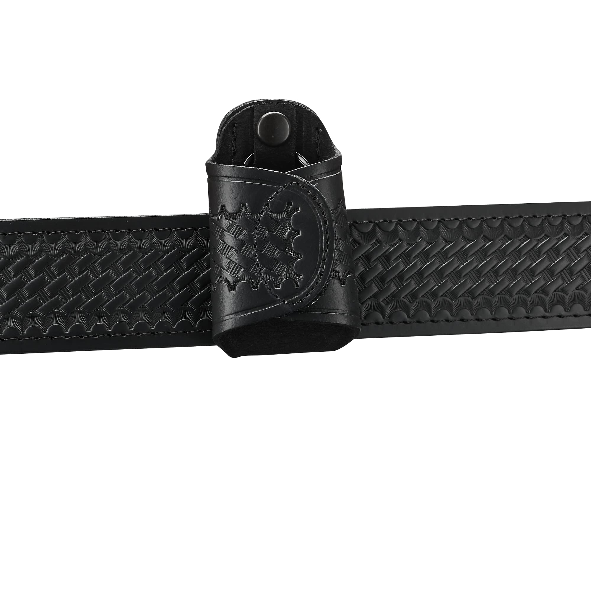 Perfect Fit Silent Key Holder Police Duty Belt Key Keeper Handcuff Key Holder Black Leather Basketweave