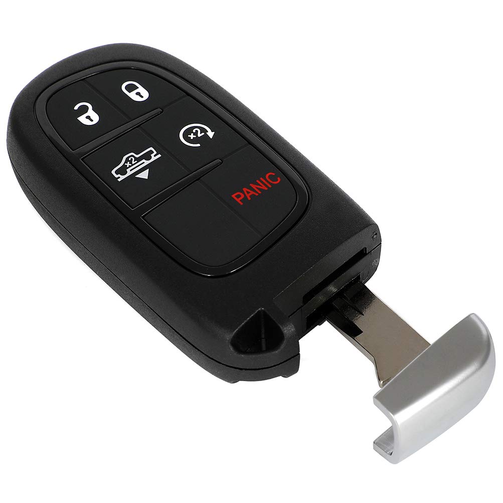ANGLEWIDE Car Key Fob Keyless Entry Remote Shell CASE Replacement for 14-19 for Jeep for Cherokee (FCC 68159657AG) 5 Buttons 4pads