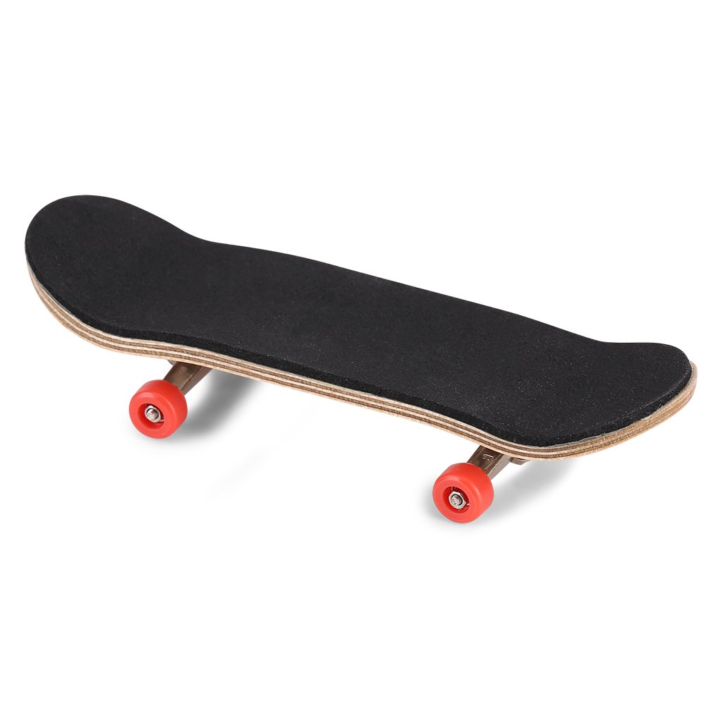 Duokon Fingerboards, 1Pc Maple Wooden+Alloy Fingerboard Finger Skateboards with Box Reduce Pressure Kids Gifts(Red)