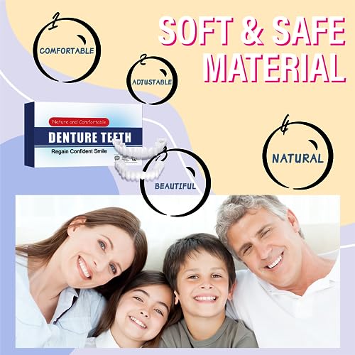 6 PCS Temporary dentures with Veneer for Both Men and Women, Covering Imperfect Teeth,Nature and Comfortable Veneers to Regain Confident Smile-A08